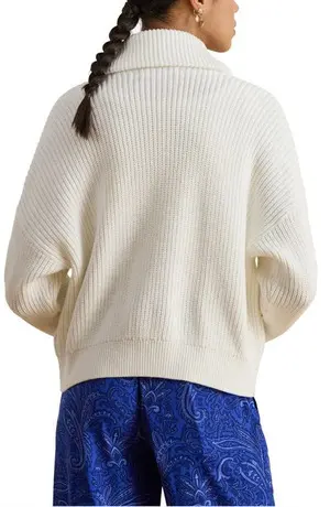 Ralph Lauren Ramilda Toggle Combed Cotton Cardigan