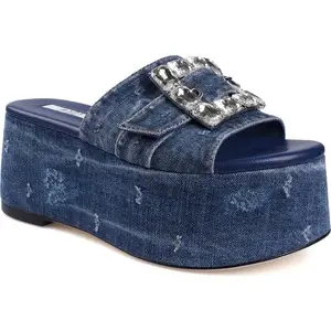 ZIGI Alena Platform Wedge Slide Sandal - Blue