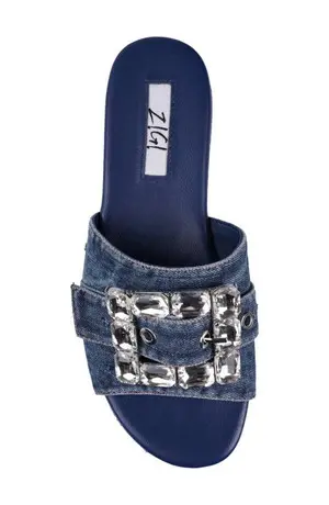 ZIGI Alena Platform Wedge Slide Sandal - Blue