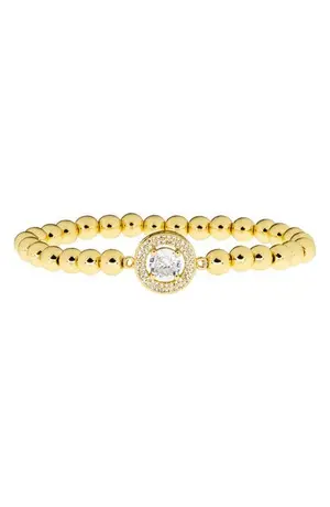 MARLYN SCHIFF Jackie Cubic Zirconia Stretch Bracelet - Gold