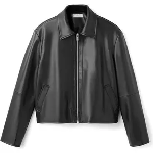 Mango Faux Leather Zip Jacket
