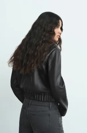 Mango Faux Leather Zip Jacket