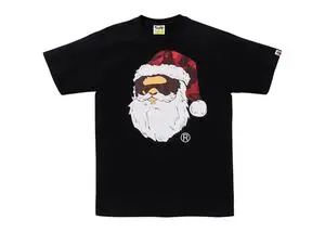 A BATHING APE Christmas Ape Head Tee Shirt - Black