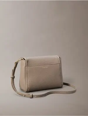 Calvin Klein Emblem Logo Pebble Crossbody Bag - Desert Taupe