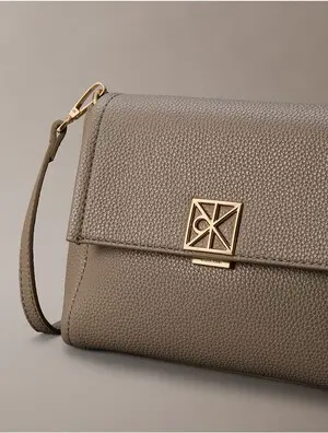 Calvin Klein Emblem Logo Pebble Crossbody Bag - Desert Taupe