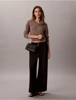 Calvin Klein Monogram Flap Phone Crossbody Bag