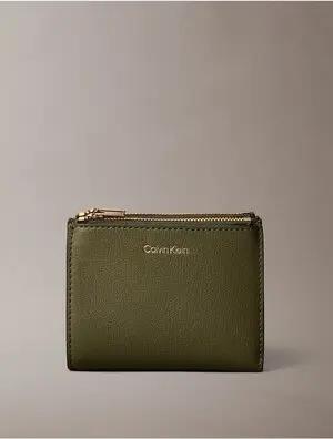Calvin Klein Foil Logo Double Zip Card Case - Cypress