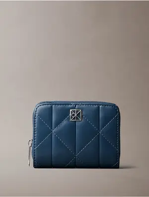 Calvin Klein Quilted Emblem Logo Zip Flap Wallet - Key Largo