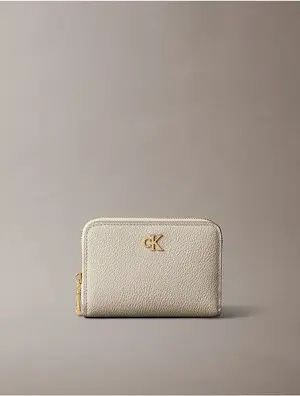 Calvin Klein Minimal Monogram Zip Flap Wallet - Chateau Gray