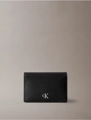 Calvin Klein Minimal Monogram Flap Card Case - Black