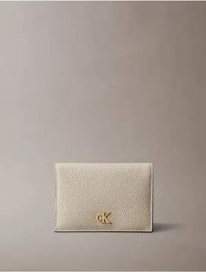 Calvin Klein Minimal Monogram Flap Card Case - Chateau Gray