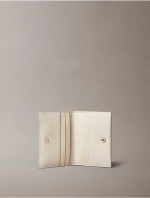 Calvin Klein Minimal Monogram Flap Card Case - Chateau Gray