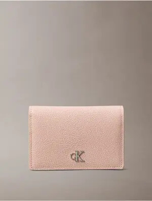 Calvin Klein Minimal Monogram Flap Card Case - Pale Conch