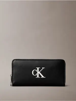 Calvin Klein Bold Monogram Long Zip Wallet - Black