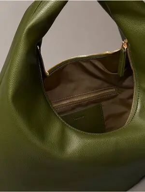 Calvin Klein Pebble Grain Crescent Shoulder Bag - Cypress