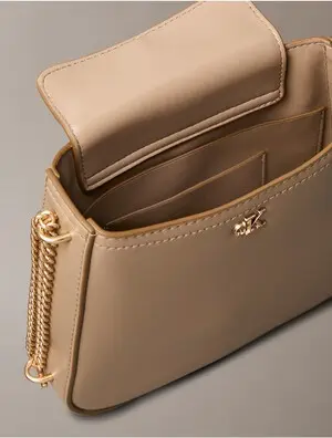 Calvin Klein Monogram Chain Saddle Bag - Desert Taupe