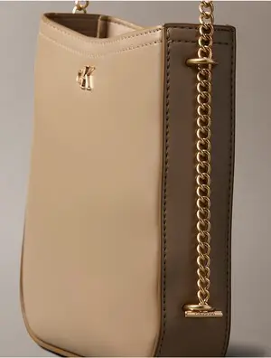 Calvin Klein Monogram Chain Saddle Bag - Desert Taupe