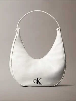 Calvin Klein Curved Small Shoulder Bag - White Alyssum