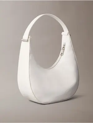 Calvin Klein Curved Small Shoulder Bag - White Alyssum