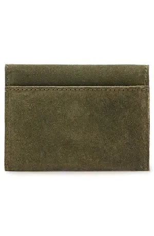 Mango Studded Leather Coin Pouch - Khaki Green