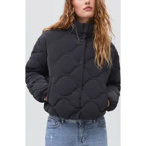 Mango Quilted Puffer Coat - Dark Navy