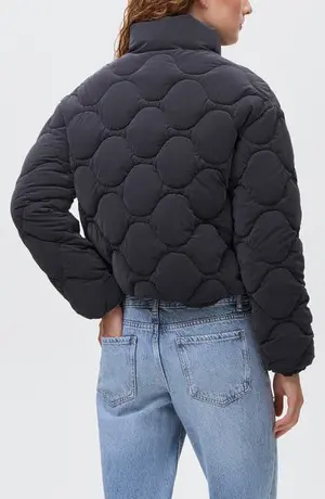 Mango Quilted Puffer Coat - Dark Navy
