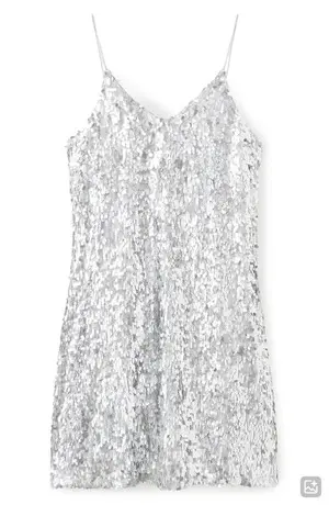 Mango Sequin Minidress - Silver