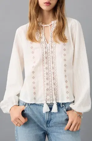 Mango Embroidered Tops