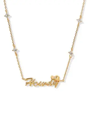 GIRLS CREW Howdy Partner Pendant Choker Necklace - Gold