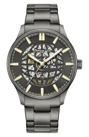 KENNETH COLE Thompson Automatic Bracelet Watch - Dark Gray/gun
