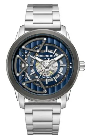 KENNETH COLE Skeleton Automatic Bracelet Watch - Silver