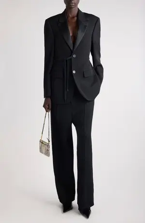 Balenciaga Side Tie Wool Tuxedo Jacket