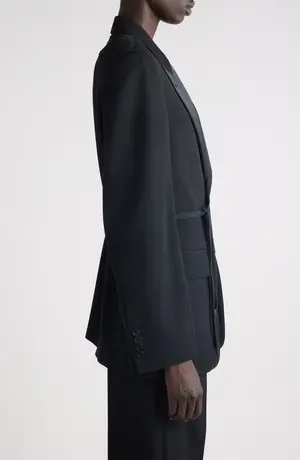 Balenciaga Side Tie Wool Tuxedo Jacket