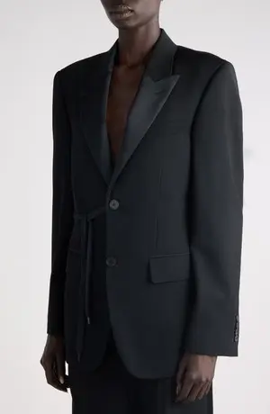 Balenciaga Side Tie Wool Tuxedo Jacket