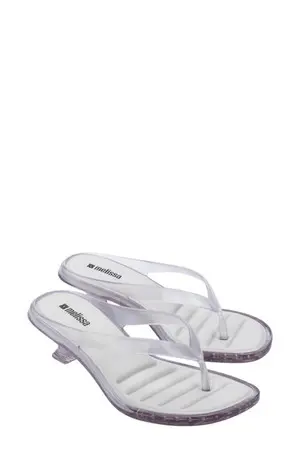 Melissa Kitten Heel Flip Flop - Clear/white