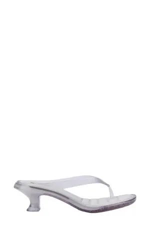 Melissa Kitten Heel Flip Flop - Clear/white