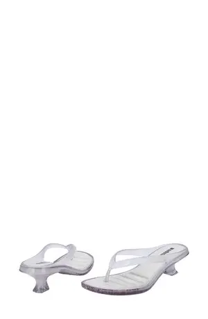 Melissa Kitten Heel Flip Flop - Clear/white