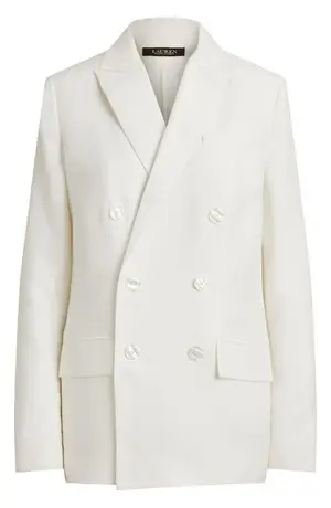 Ralph Lauren Narain Double-breasted Linen-blend Blazer