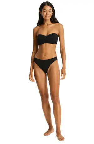 SEA LEVEL Essentials Edit Twist Front Bikini Top - Black
