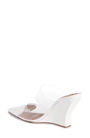 Alaïa Heart Pointed Toe Wedge Mule - Blanc Optique