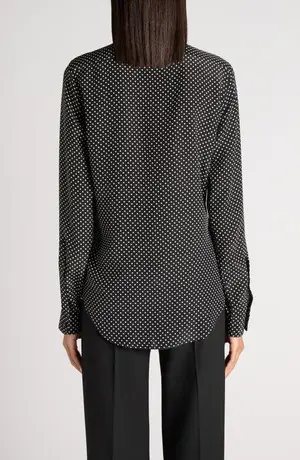 TOM FORD Mini Dot Pintuck Crepe Shirt