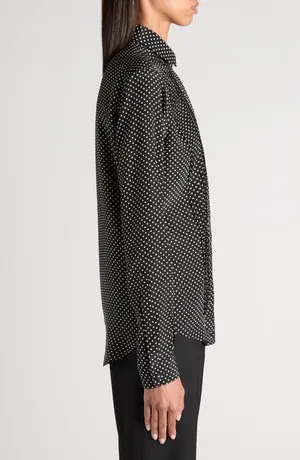 TOM FORD Mini Dot Pintuck Crepe Shirt
