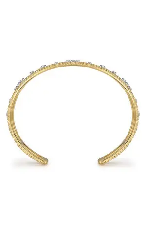 GABRIEL & CO. Two-tone Diamond Cuff Bracelet
