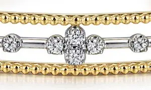 GABRIEL & CO. Two-tone Diamond Cuff Bracelet