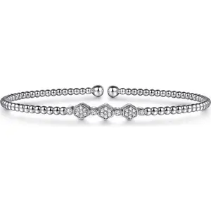 GABRIEL & CO. Diamond Beaded Cuff Bracelet - White Gold