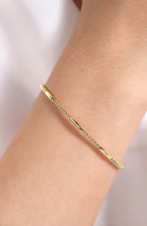 GABRIEL & CO. 14k Beaded Bar Cuff Bracelet
