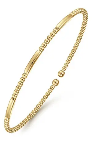 GABRIEL & CO. 14k Beaded Bar Cuff Bracelet