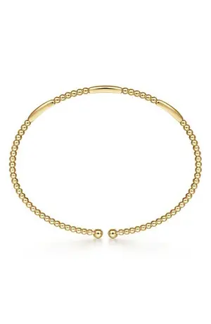 GABRIEL & CO. 14k Yellow Beaded Cuff Bracelet