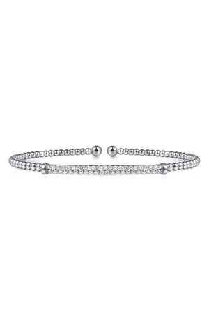 GABRIEL & CO. Diamond And 14k Beaded Cuff Bracelet - White Gold