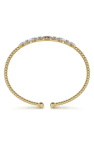 GABRIEL & CO. Geometric Diamond And Beaded Cuff Bracelet